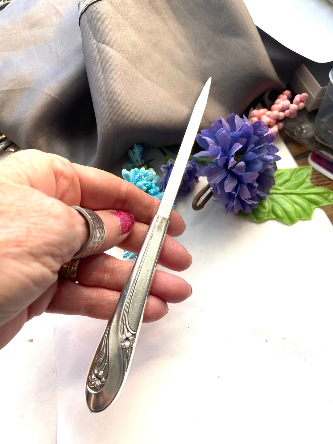 Vintage Letter Opener Silverware Letter Opener Knife Handle - Etsy