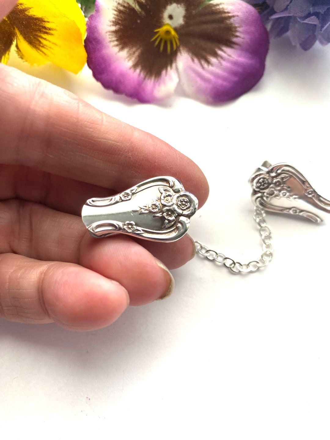 Silverware Sweater Clip, Scarf Clip, Pashmina Clip, Cardigan Clip ...