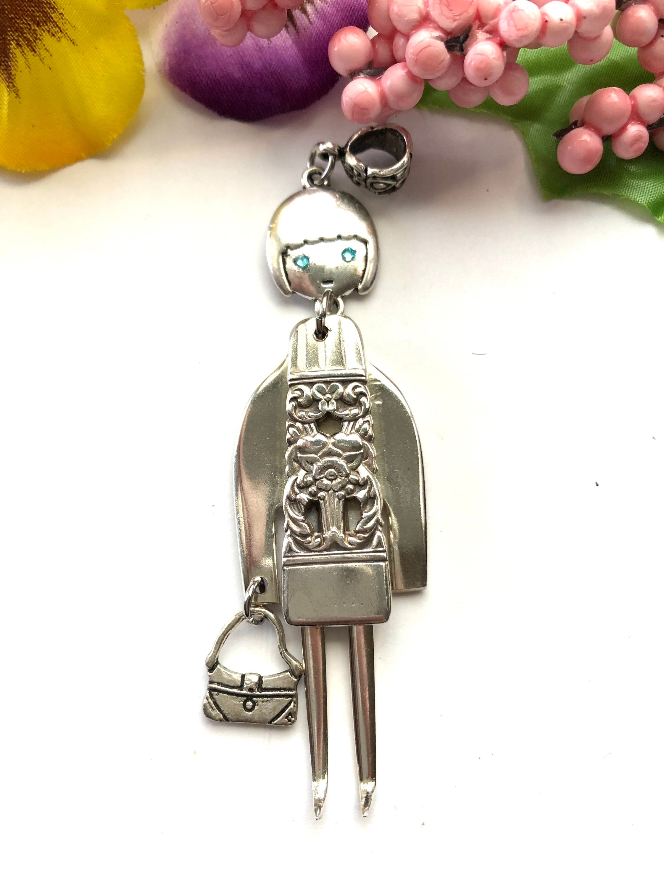 Spoon Lady Pendant Lady Pendant Silverware Doll Unique - Etsy