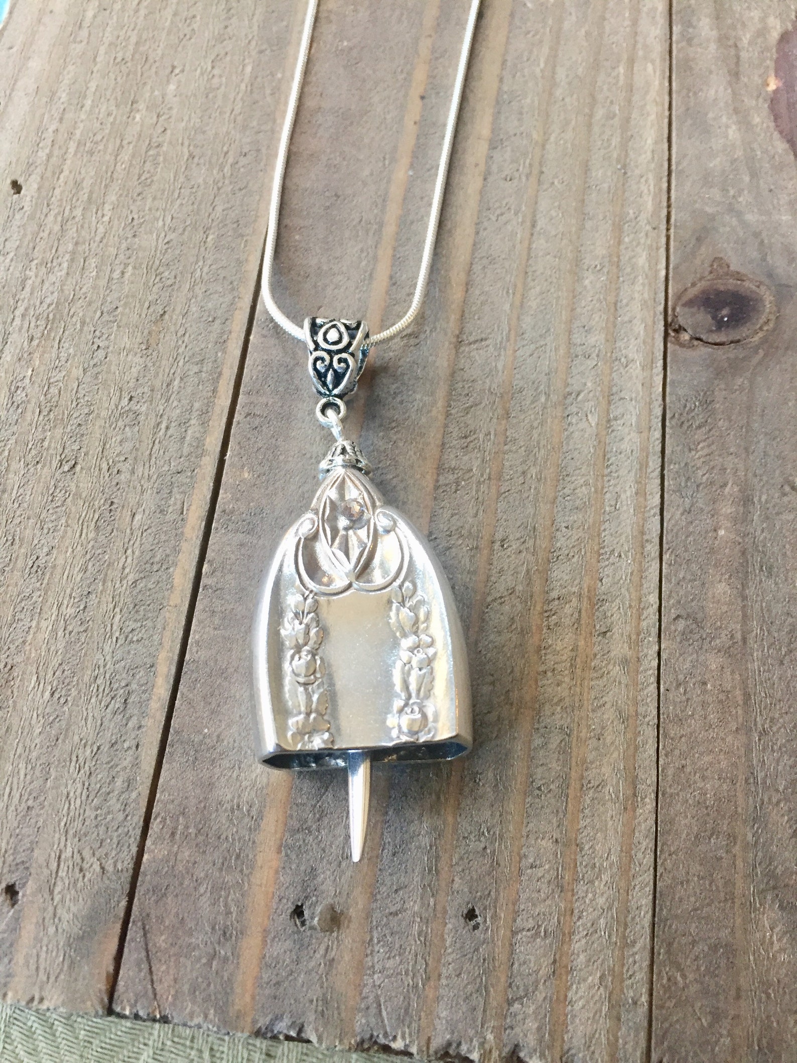 Bell knife handle pendant necklace Old colony Bell necklace | Etsy