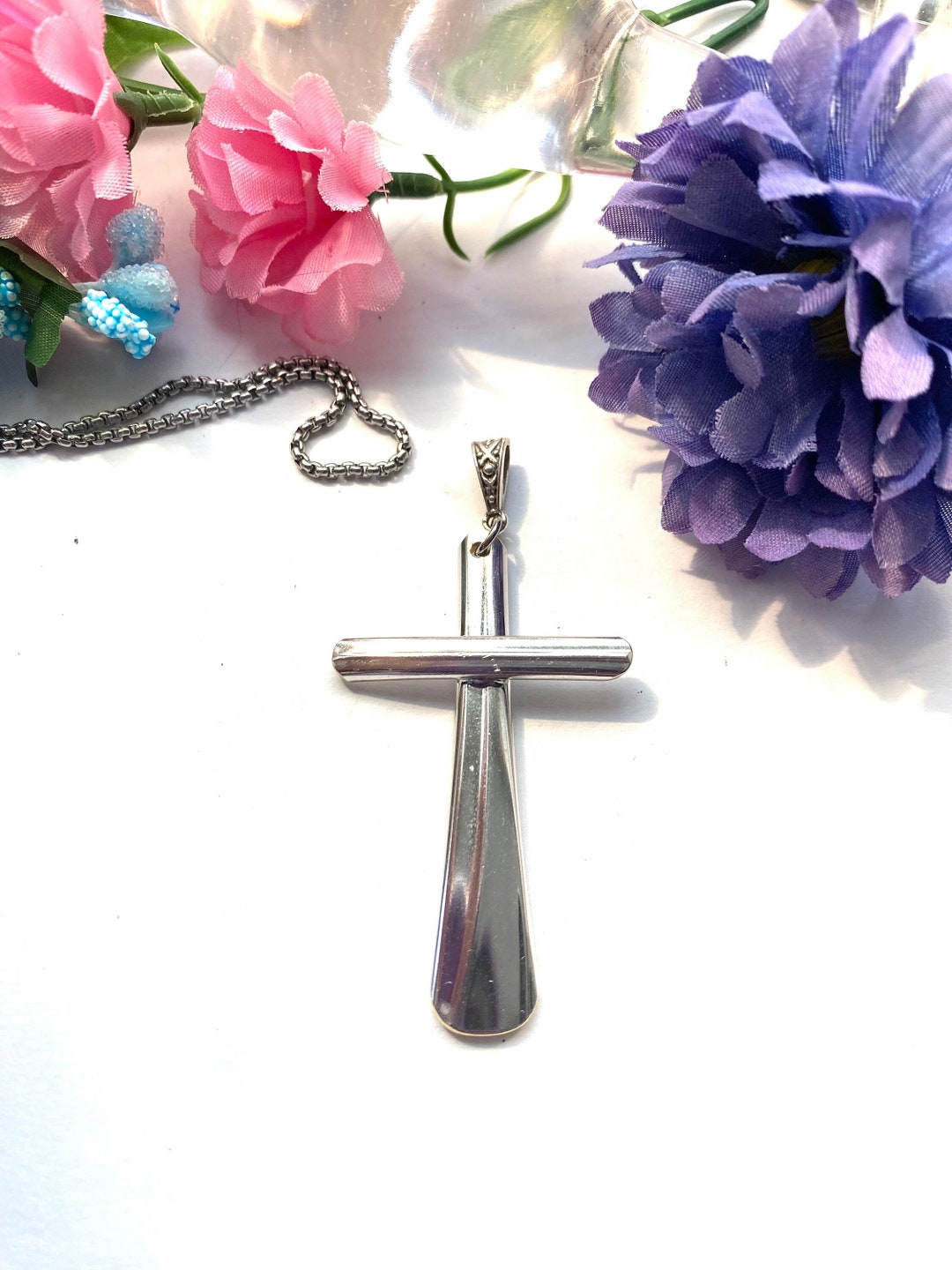 Silverware Cross, Silver Cross, First Communion Gift, Religious Gift ...