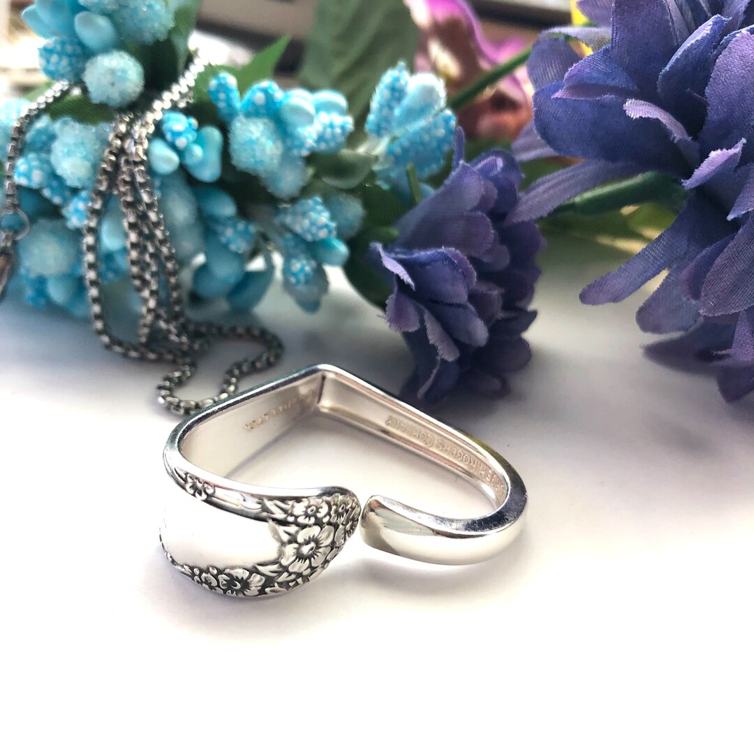 Floating Heart Spoon Necklace Floating Heart Silverware Pendant, I Love ...