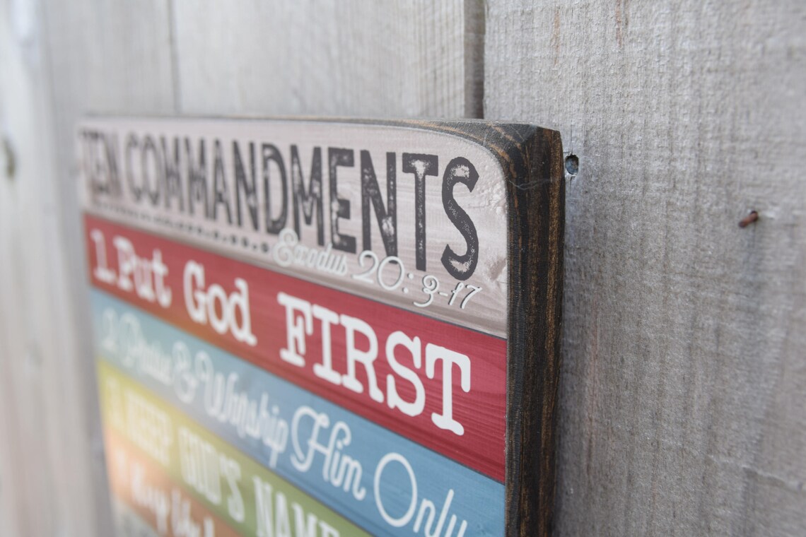 Ten Commandments 10 Commandments Sign Exodus 20:3-17 - Etsy
