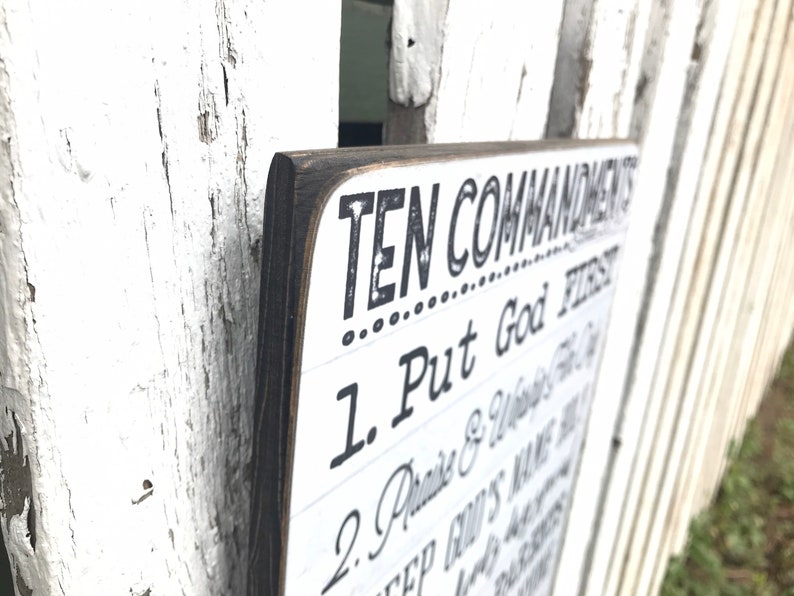 Whitewashed Ten Commandments 10 Commandments Sign Exodus | Etsy