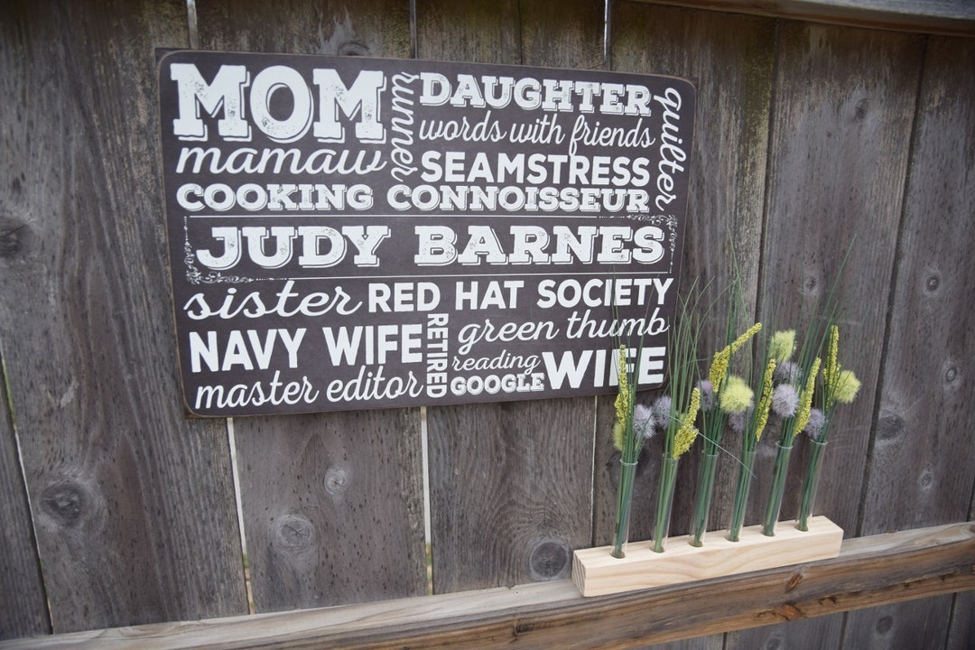 Personalized Mom Subway Sign, Mother's Day Gift, Rustic Wall Art - Etsy
