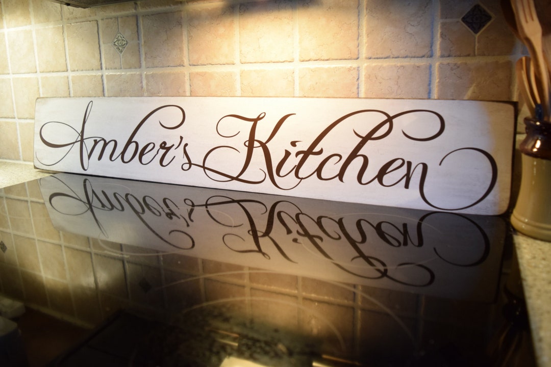 Custom Kitchen Name Sign - Rustic Family Name Sign, Wedding Name Sign ...