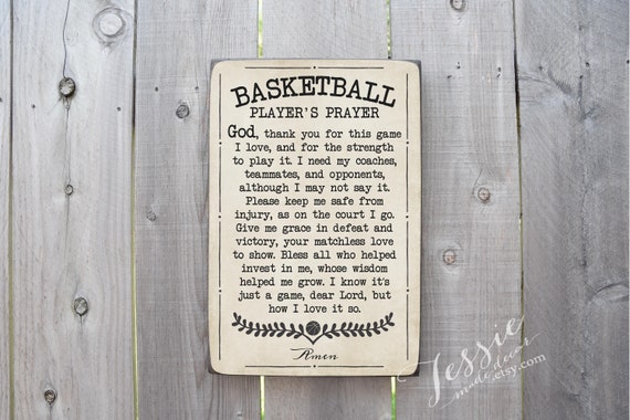 Basketball Player's Prayer Sign Basketball Prayer Sign | Etsy