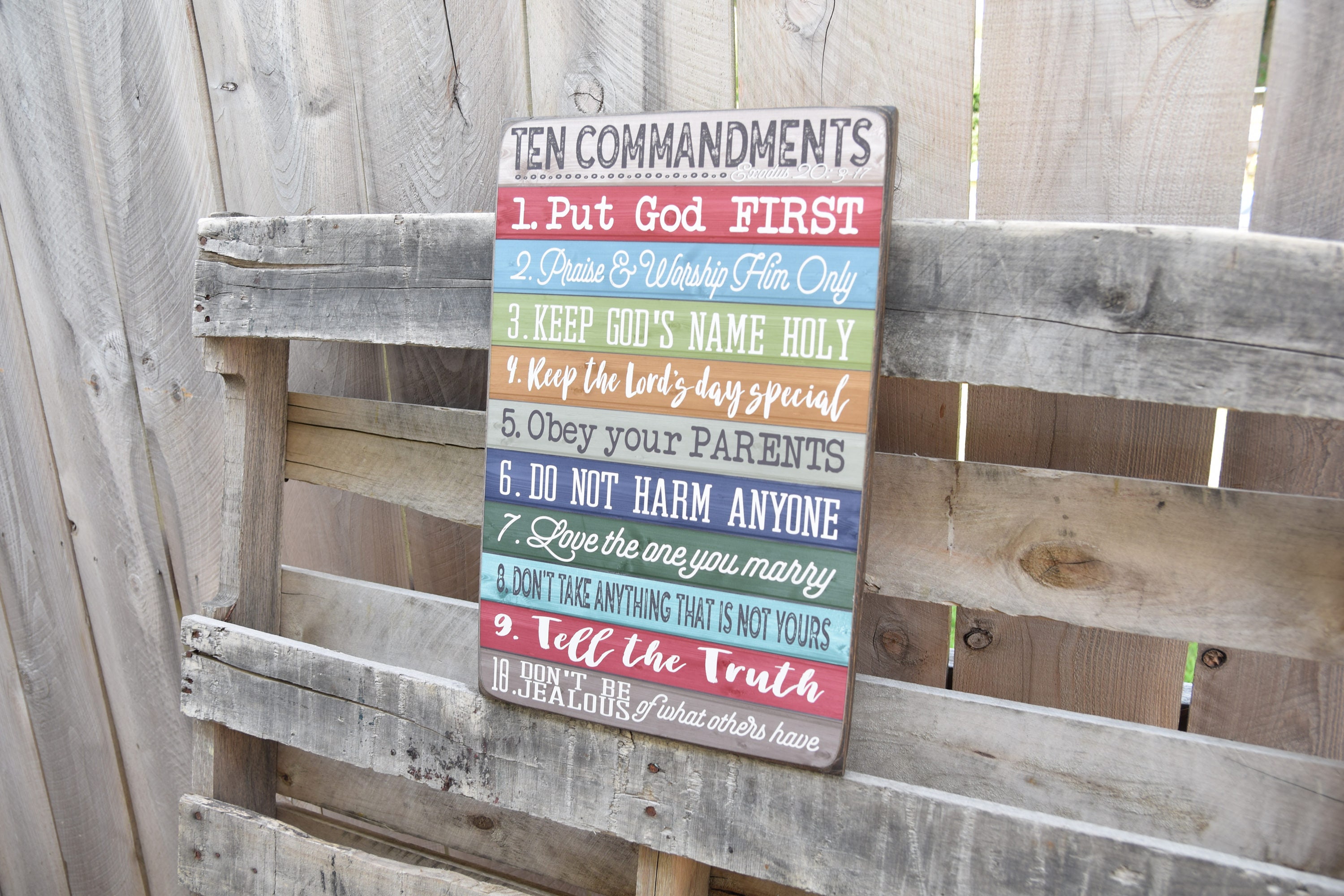 Ten Commandments 10 Commandments Sign Exodus 20:3-17 - Etsy