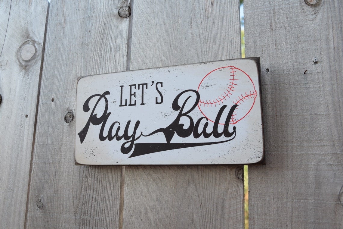 Let's Play Ball Sports Sign Signo de béisbol Signo de | Etsy