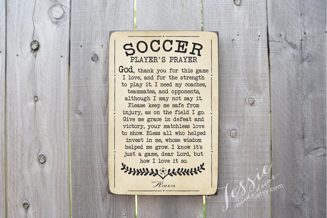 Soccer Player's Prayer Sign - Soccer - Prayer - Wood Sign ...