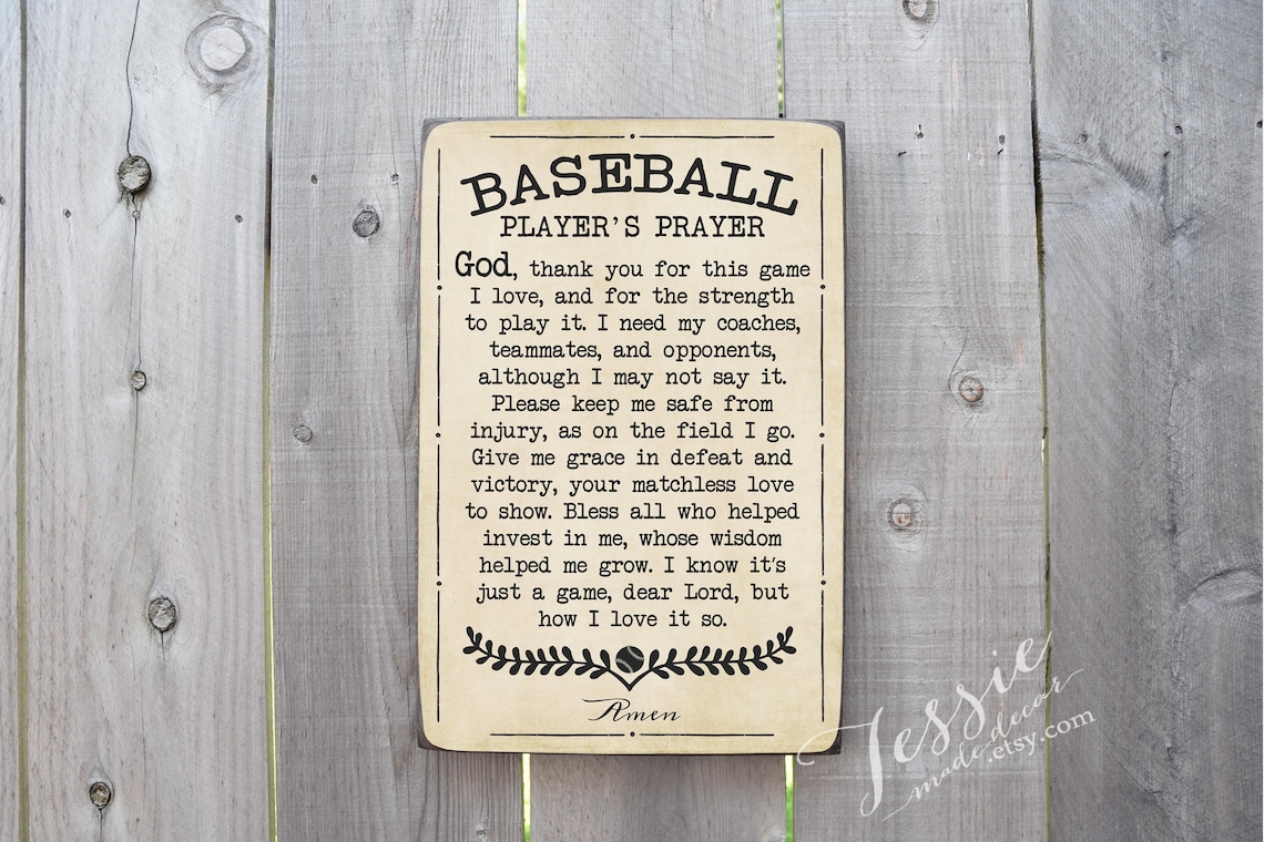 Baseball Player's Prayer Sign Baseball Prayer Wood - Etsy