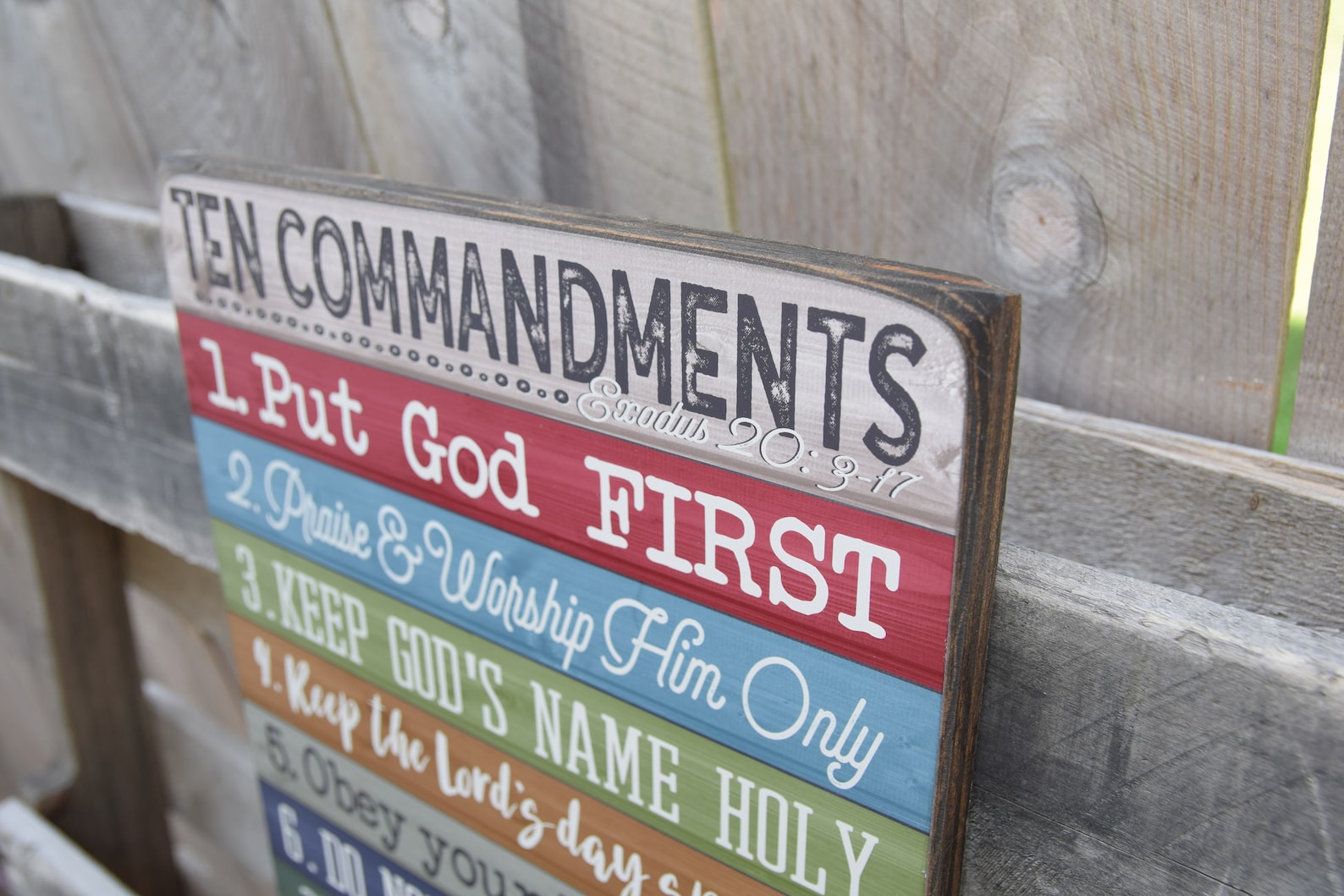 Ten Commandments 10 Commandments Sign Exodus 20:3-17 - Etsy