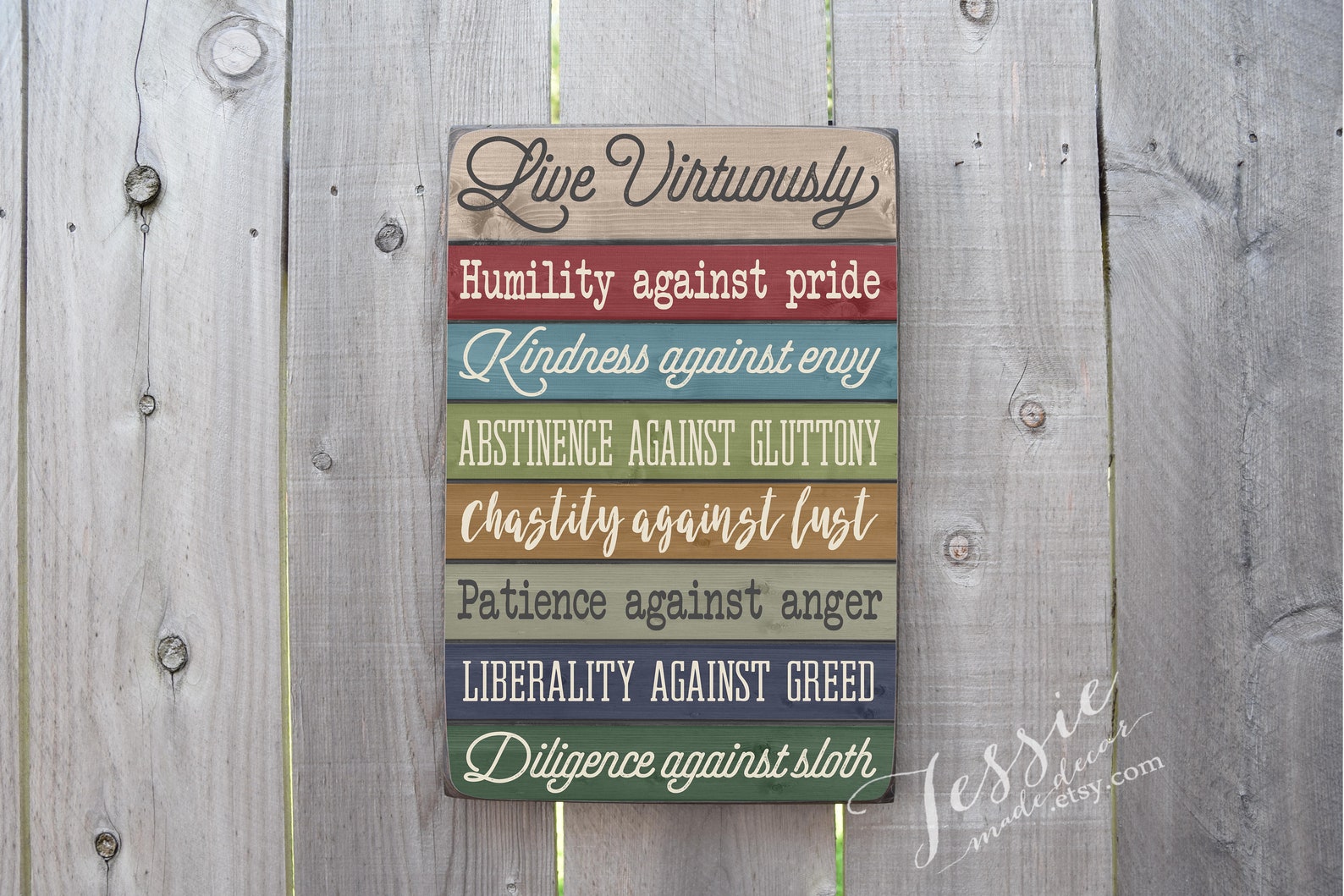 Seven Virtues - 7 Virtues - Catholic Decor - Catechism - Christian ...