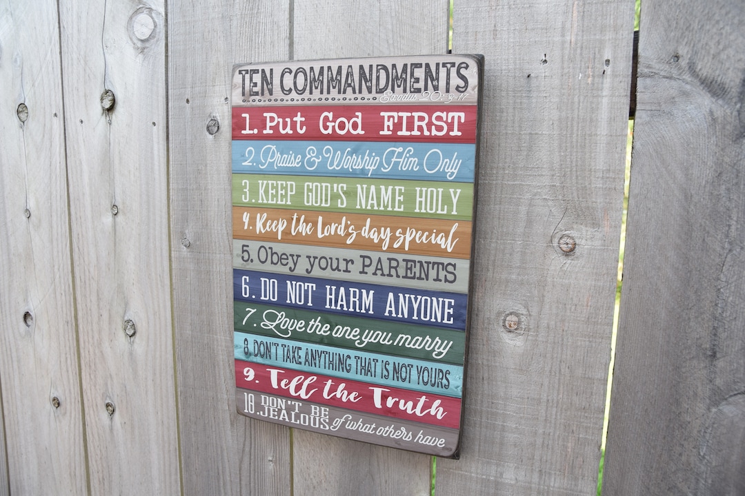 Ten Commandments - 10 Commandments Sign - Exodus 20:3-17 - Bible Verse ...