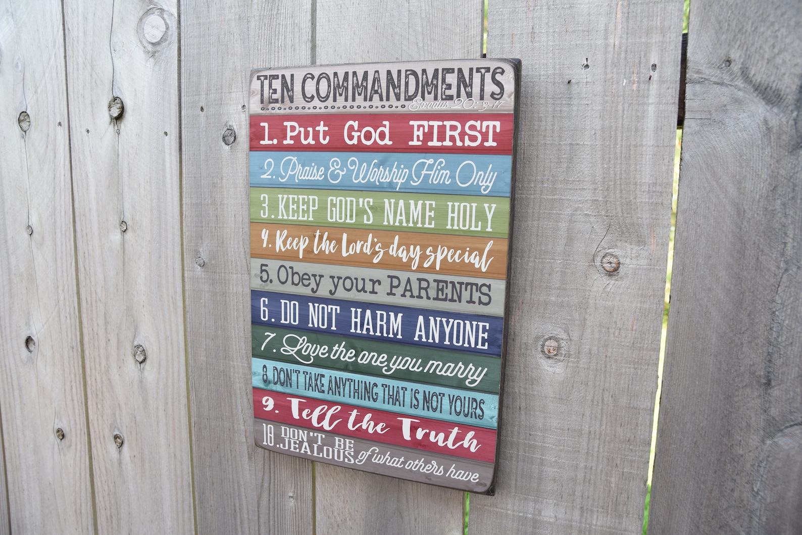 Ten Commandments 10 Commandments Sign Exodus 20:3-17 - Etsy