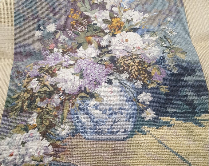 Needlepoint and Petit Point Panel Canvas Floral Completed - Etsy