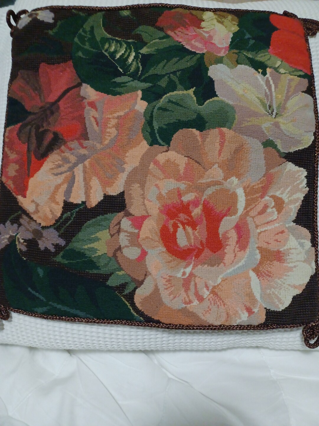 Needlepoint and Petit Point Pillow Cover Mixed Floral Design - Etsy