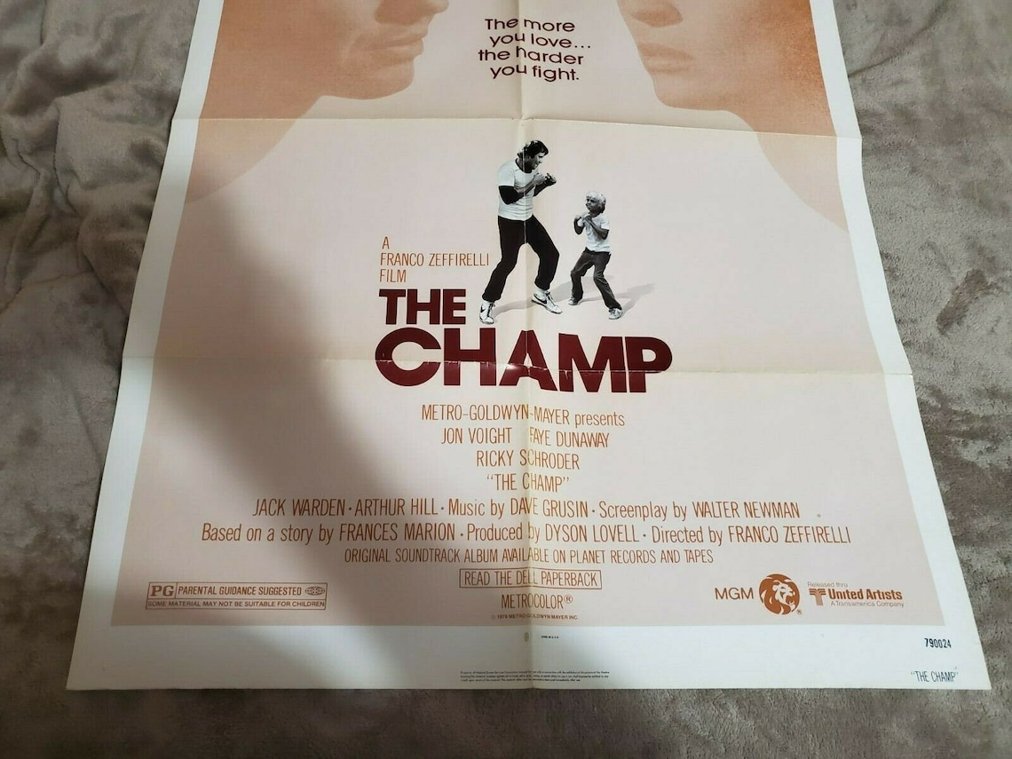 1979 The Champ 1 Sheet Movie Poster Jon Voight Faye Dunaway | Etsy