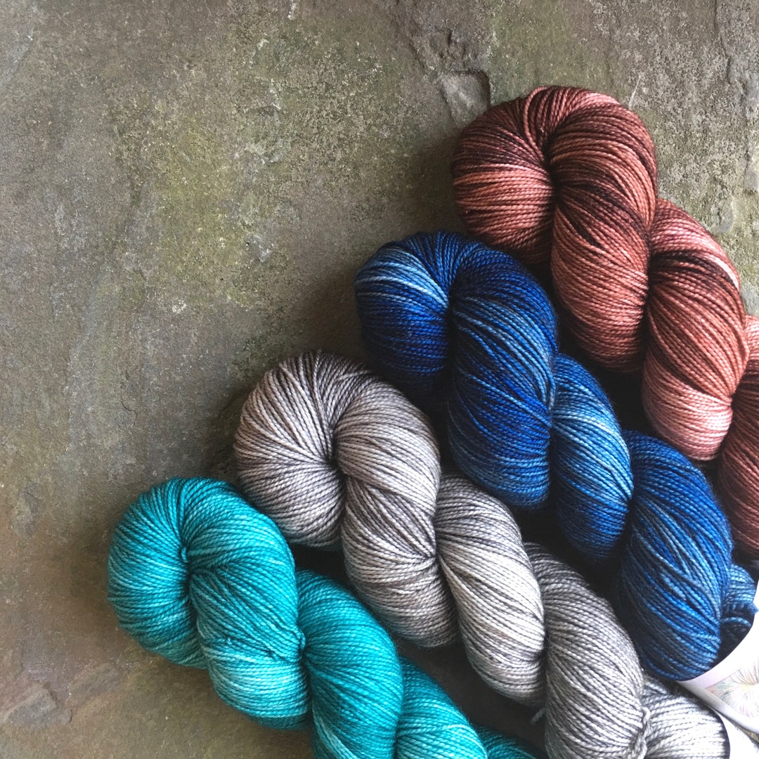4 Skein Kit. Sharon Road Trip MKAL Hand Dyed Yarn. Merino. Sock Weight ...