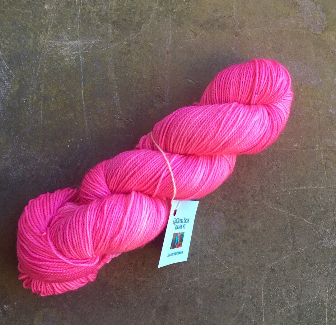 Hand Dyed Yarn. Pink. Fingering Wght. 400 Yds. French Kiss. Gigi Bonin ...