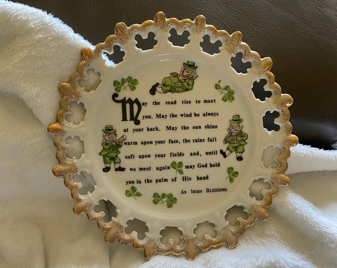 Vintage Irish Blessing Plate, Wall Hanging, St. Patrick's Day Gift ...