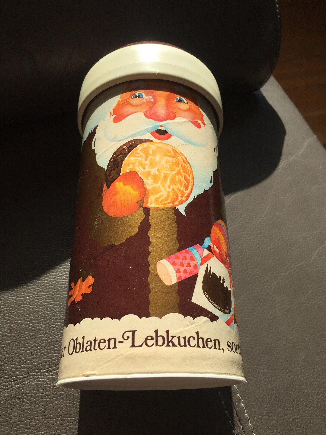 Santa Claus Round Cookie Cracker Box Feine Nurnberger Oblaten - Etsy