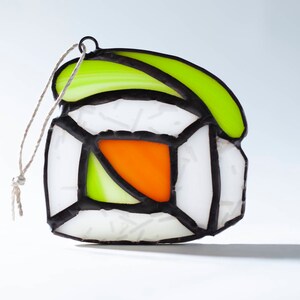 Sushi Stained Glass Ornaments - Window, Tree, Wall Hanging - Bento Box ...