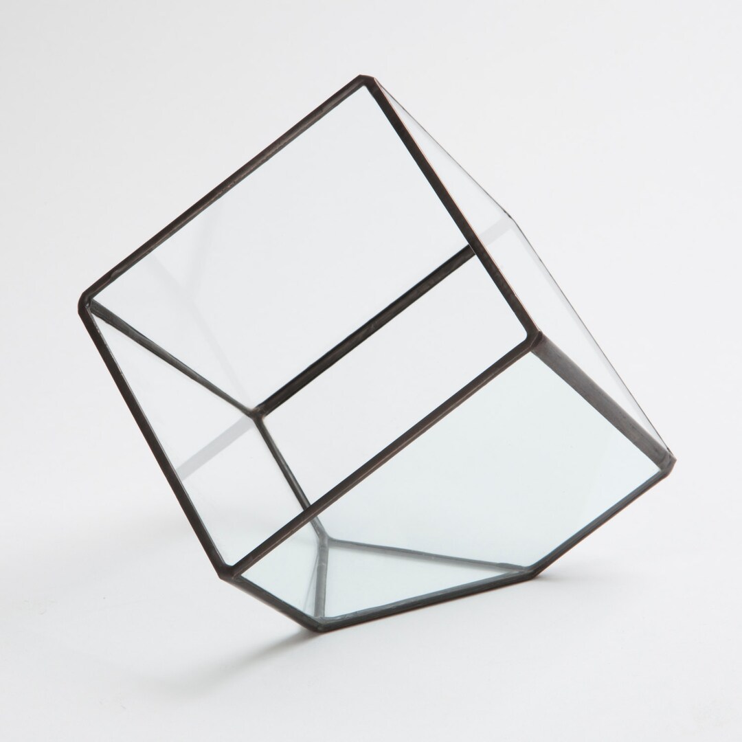 Glass Cube Terrarium - Table Top Decor - Geometric Planter - Etsy