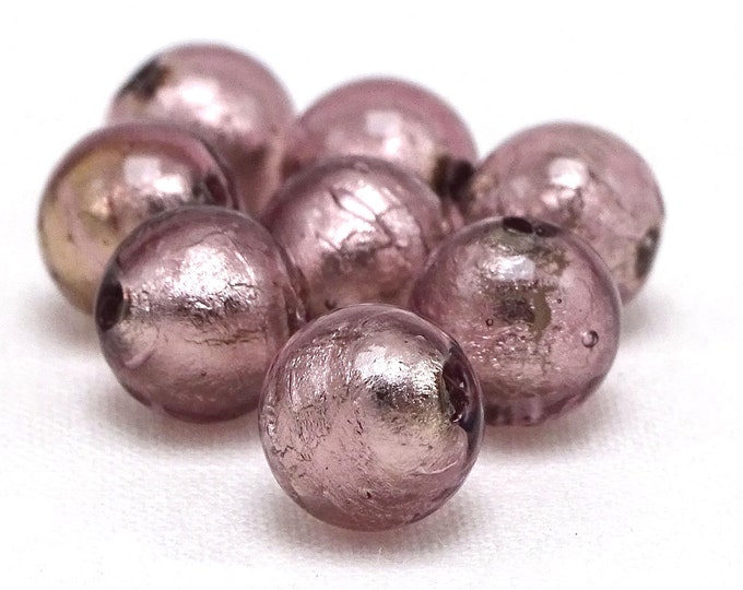 Light Amethyst White Gold Lined Murano Glass Beadsapprox. 7mm1 Pc. 32 ...