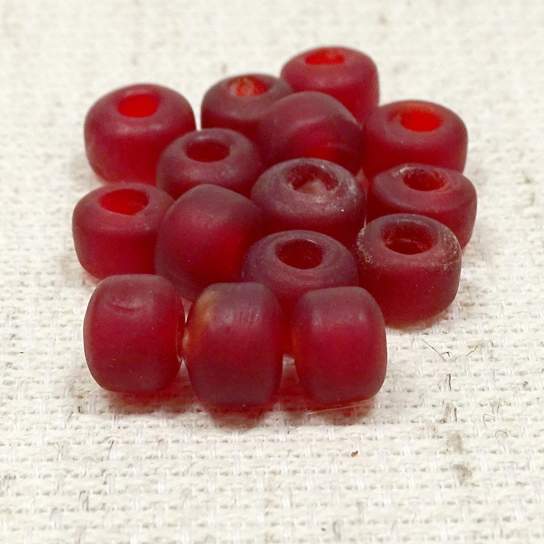 Matte Red Large Hole Glass Crow Beads--9mm Dia. --50 Pcs | 30-4492 - Etsy