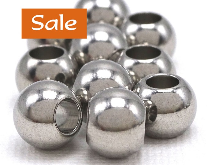 Brushed Matte Finish Solid Brass Beads Big Holes10mm20 Pcs 38-BR106 - Etsy