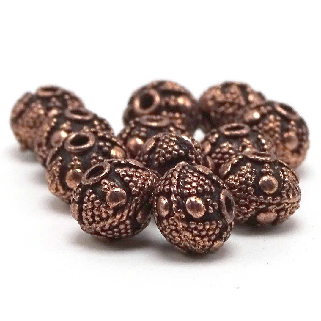 Miligrain Round Solid Copper Beadsapprox. 8mm5 Pcs. - Etsy
