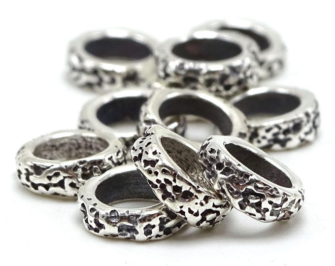 Big Hole Sterling Silver Spacer Beads Granulated Edges9mm X 4.5mm1 Pc ...