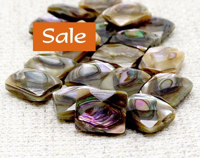 Large Faceted Rectangular Abalone Shell Beads12mm X 10mm15 Pcs. SALE 47 ...