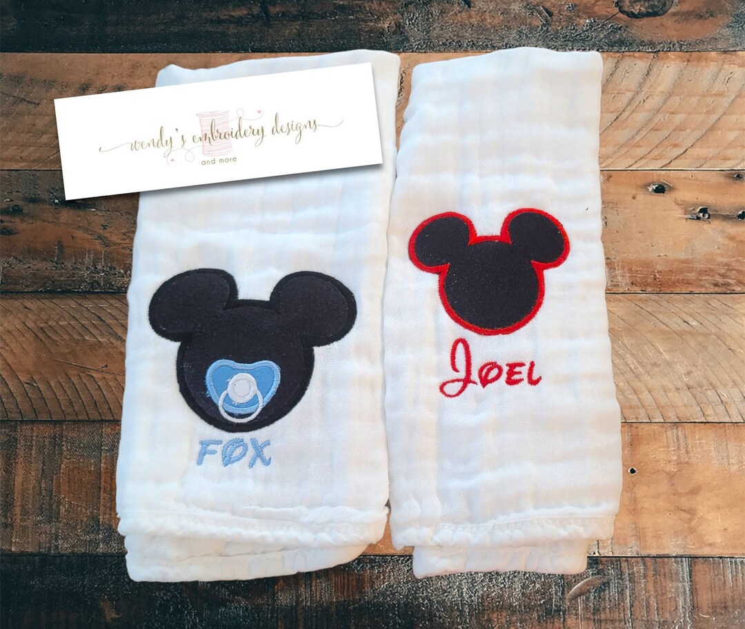 Mickey/ Minnie Mouse Burp Cloth/rag - Etsy