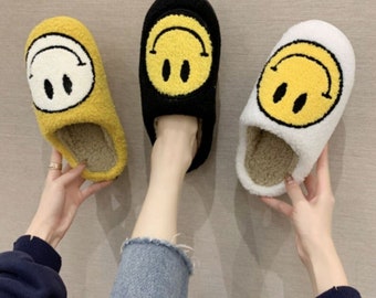 Smiley Face Slippers | Etsy