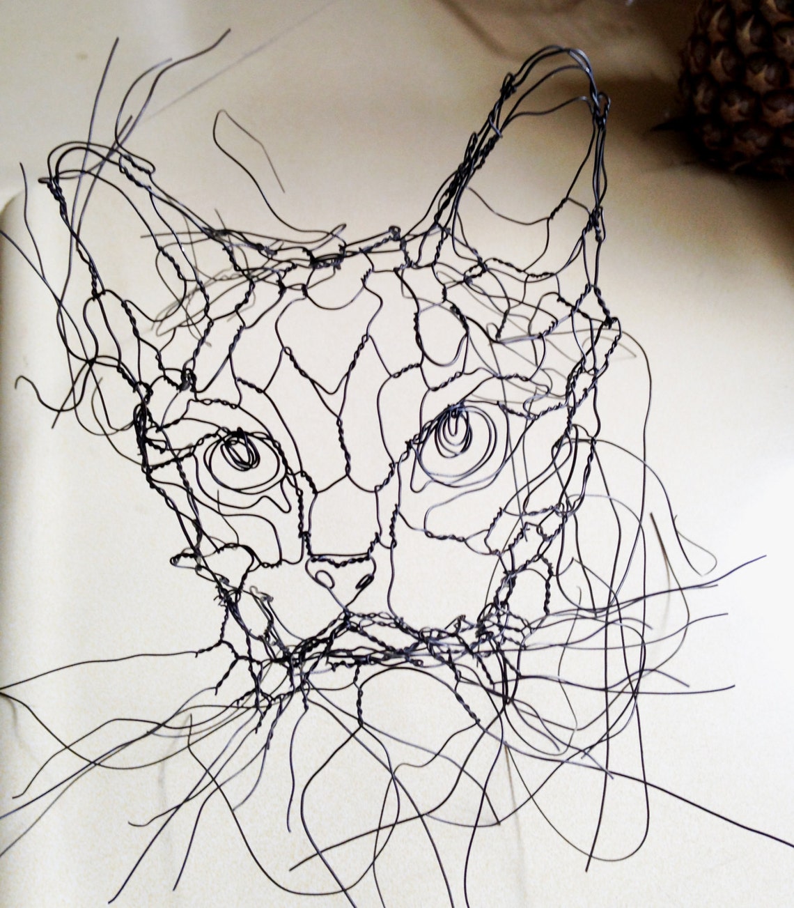 Maine Coon Cat 3D Wire Sculpture by Elizabeth Berrien - Etsy