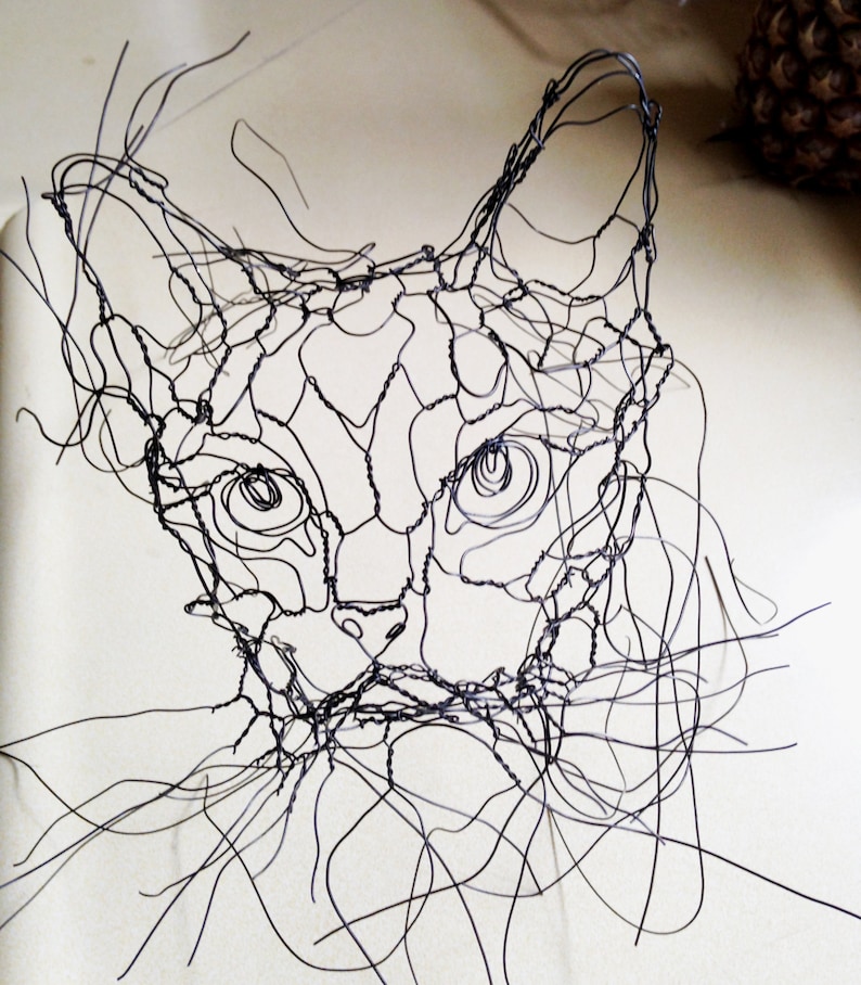 Maine Coon Cat 3D Wire Sculpture by Elizabeth Berrien - Etsy