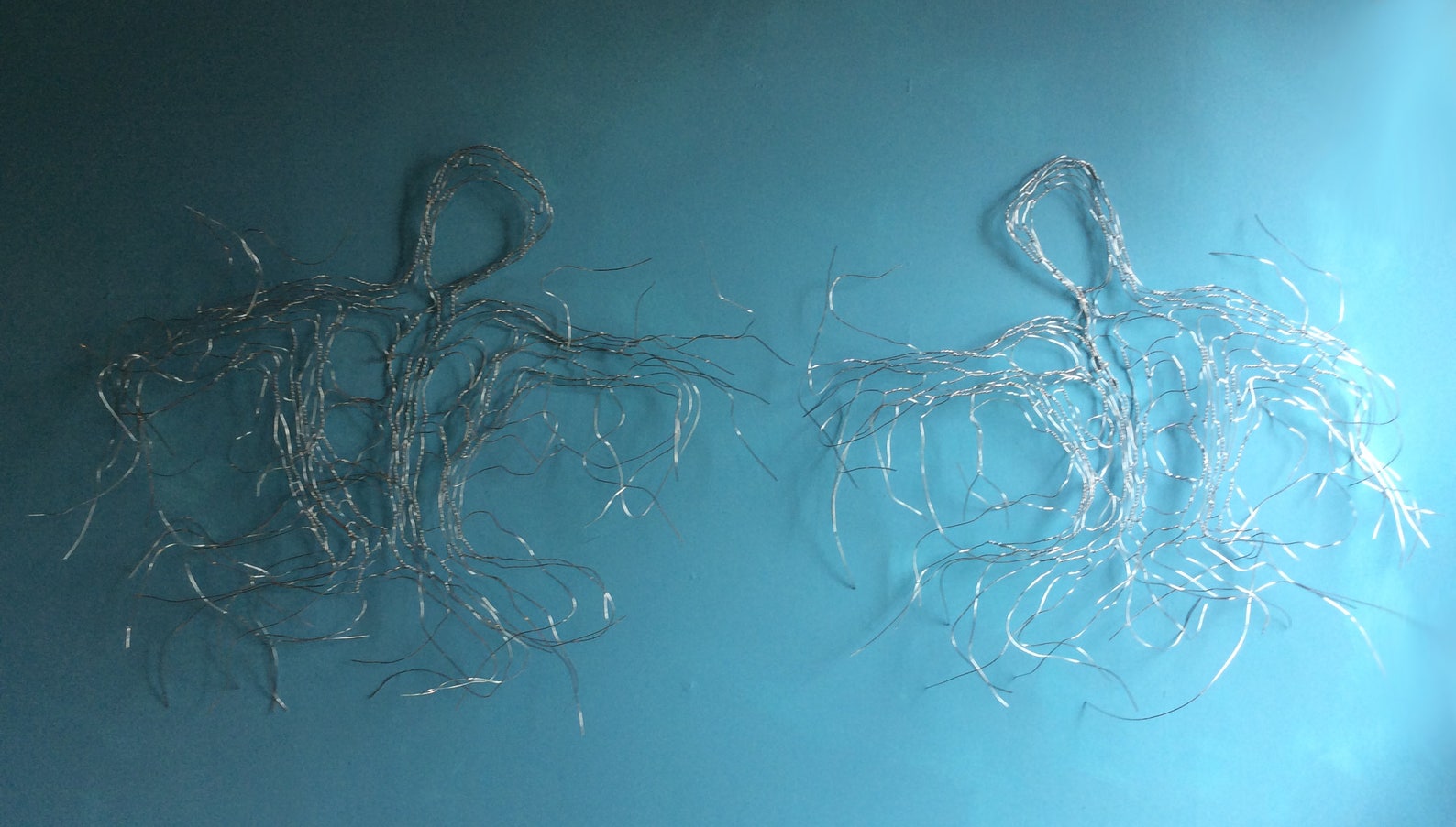 Wire Sculpture Kung Fu Figure: 36in Abstract Wall Art by Elizabeth ...
