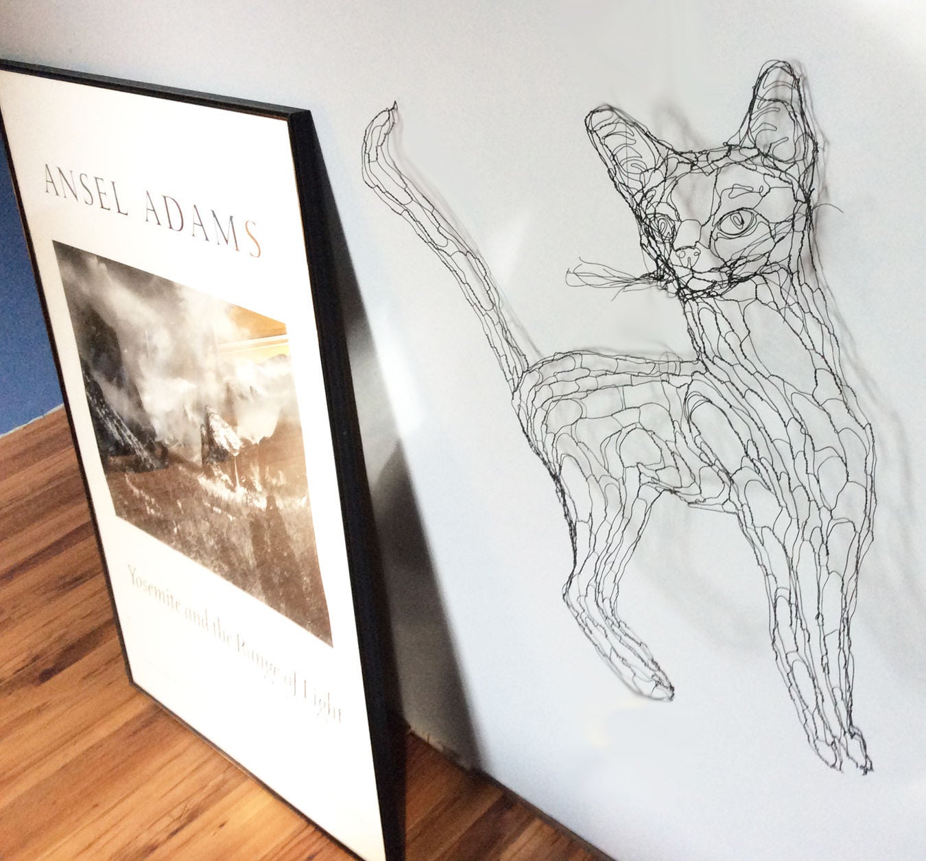 Wall Kitty Cat 2D Wire Sculpture by Elizabeth Berrien - Etsy