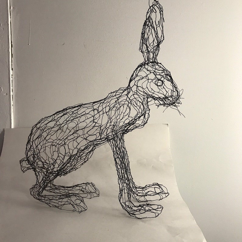 Hare, Jack Rabbit, Bunny Wire Sculpture by Elizabeth Berrien - Etsy