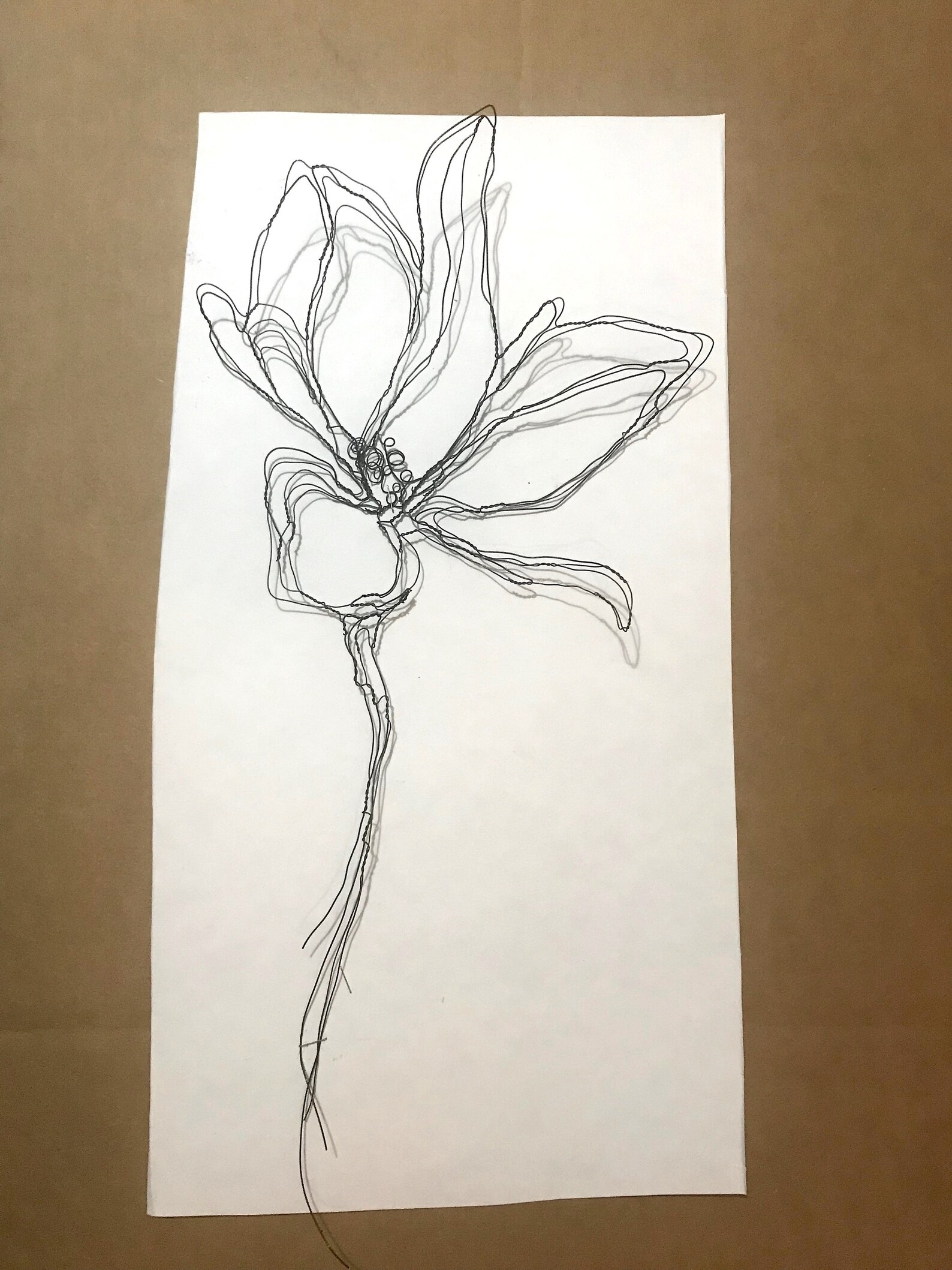 3 Flower Floral Botanical Wire Wall Art 18" X 24" by Elizabeth Berrien ...