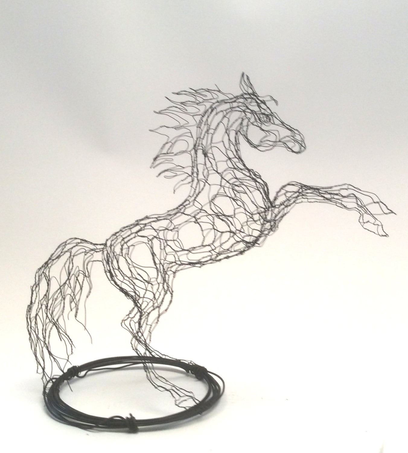 3D 8" Wire Sculpture Horse on Stand by Elizabeth Berrien - Etsy