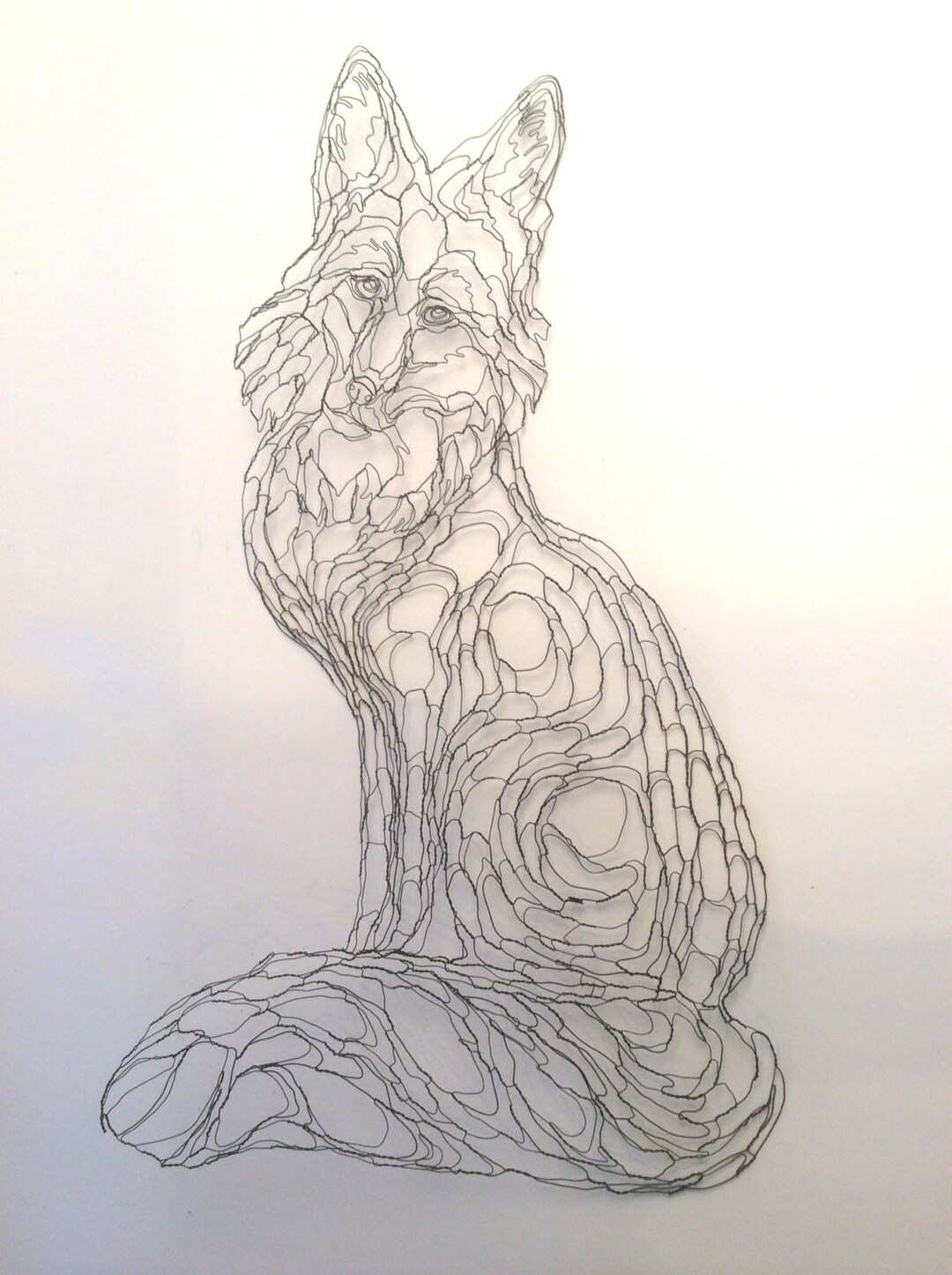 Gray Fox 2D Wire Wall Art Sculpture by Elizabeth Berrien - Etsy