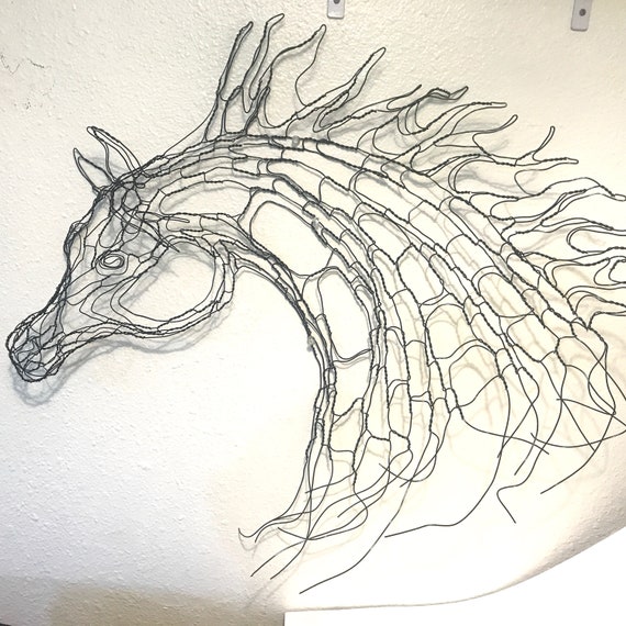 Horse Head 30 Wire Wall Art by Elizabeth Berrien | Etsy