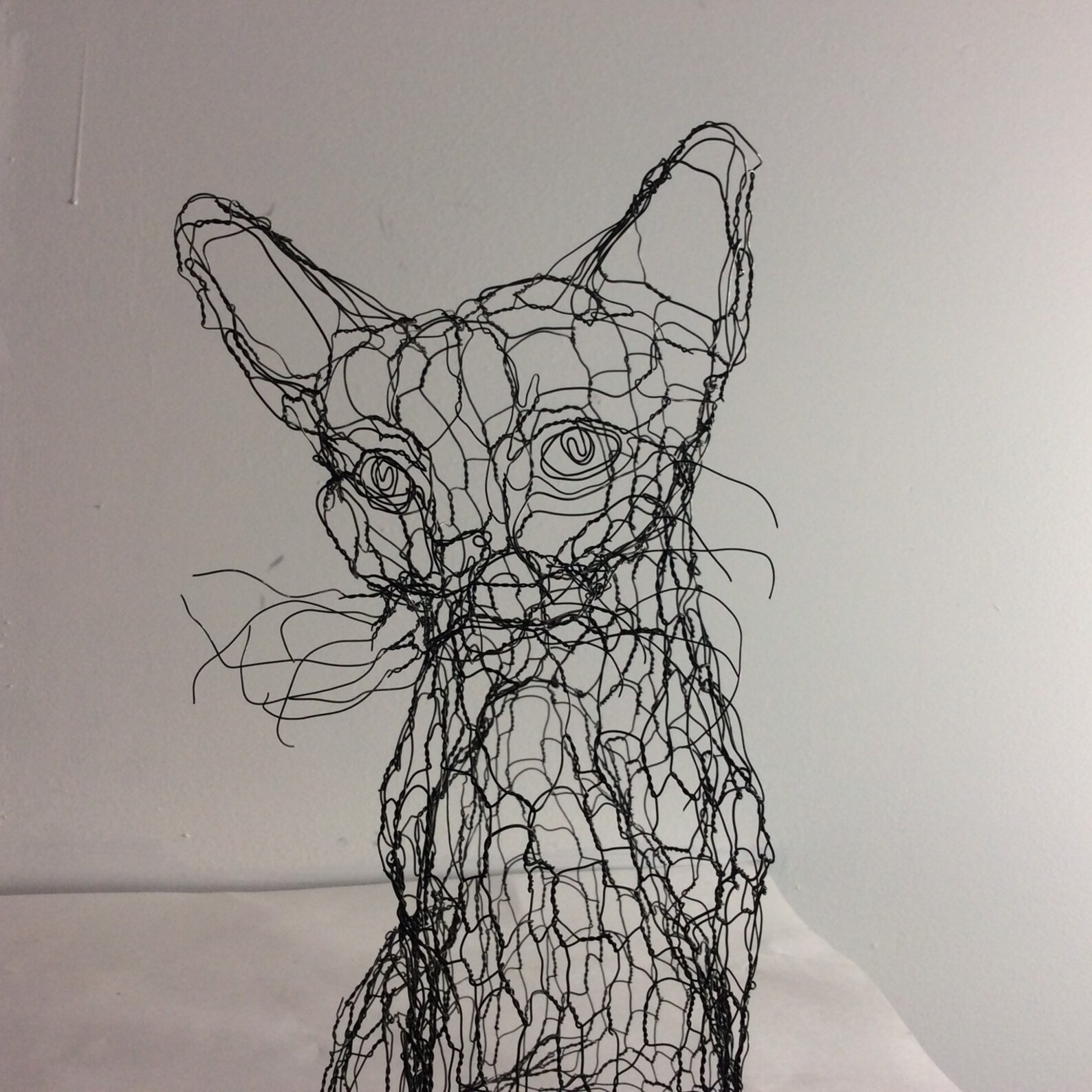 Wire Sculpture Cat: Life Size 3D Kitty by Elizabeth Berrien | Etsy