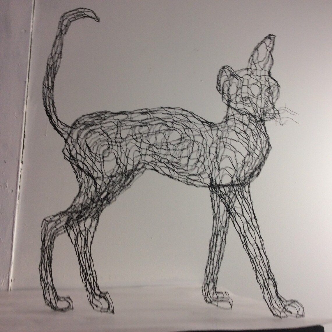 Standing/walking Cat 3D Wire Sculpture by Artist Elizabeth Berrien - Etsy