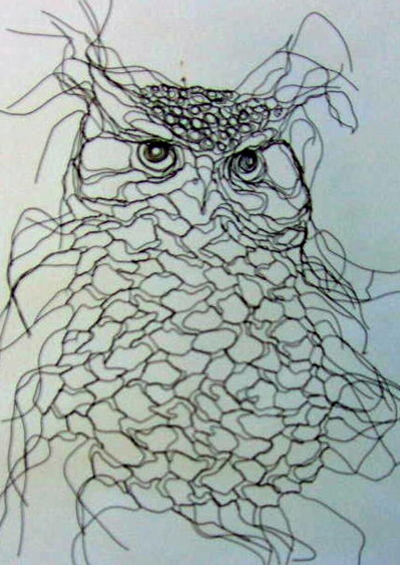 Owl Spirit Wire Sculpture 16 X 20 Wall Art by Wire - Etsy