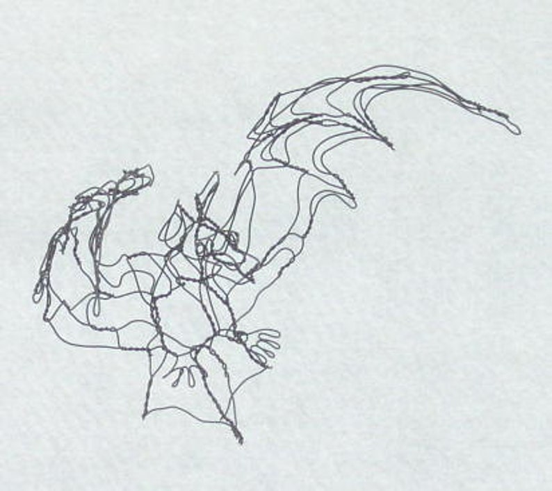 Wire Sculpture Bat 6" Wire Ornament With Stand by Master Wire Sculptor ...