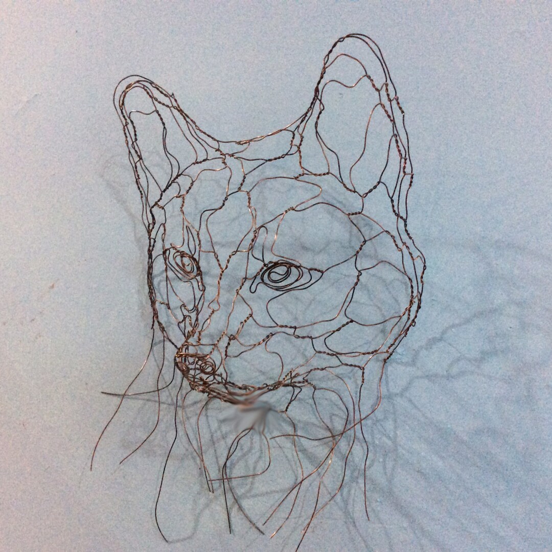 Fox Cub Mask Wire Wall Art Sculpture by Elizabeth Berrien - Etsy